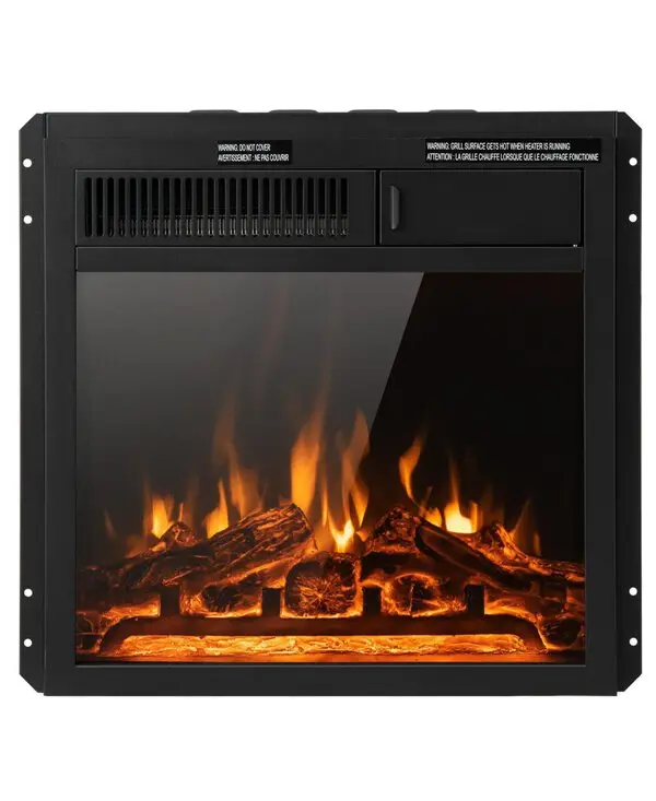 SUGIFT 18 Inch Electric Fireplace Insert With 7-level Adjustable Flame Brightness