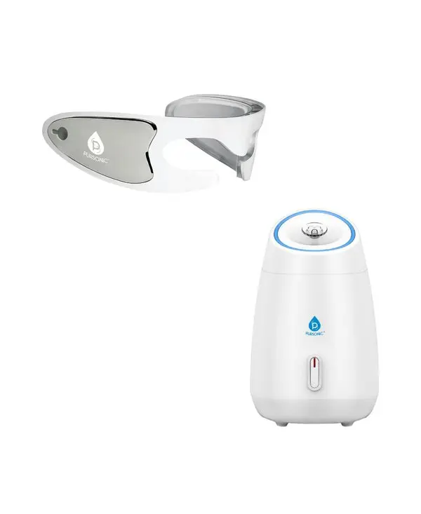 PURSONIC Radiant Renewal Duo: Facial Steamer & Light Therapy Eye Mask - White