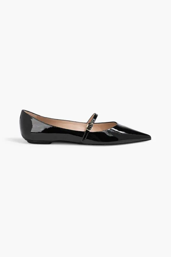 STUART WEITZMAN Emilia Patent-leather Mary Jane Flats