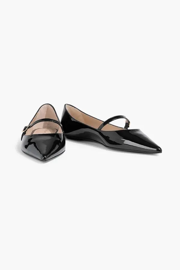 STUART WEITZMAN Emilia Patent-leather Mary Jane Flats
