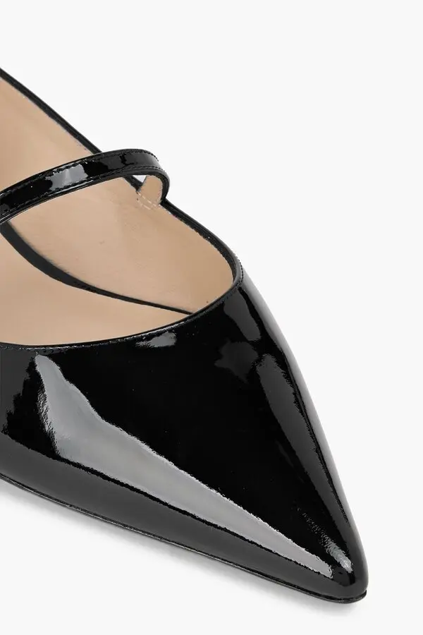 STUART WEITZMAN Emilia Patent-leather Mary Jane Flats