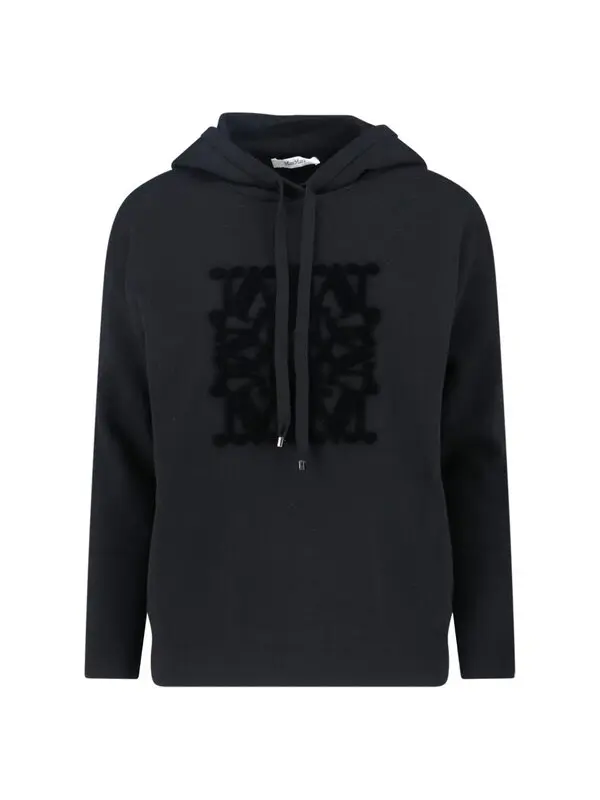 Max Mara Virgin Wool Hoodie - Black
