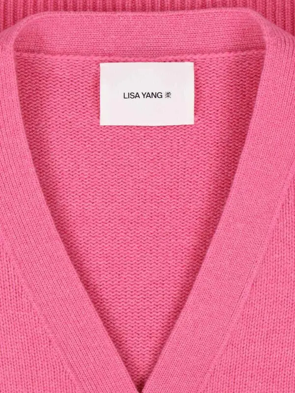 LISA YANG V-neck Cashmere Cardigan - Pink