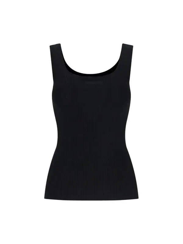 GOLDEN GOOSE Knitted Tank Top - Black