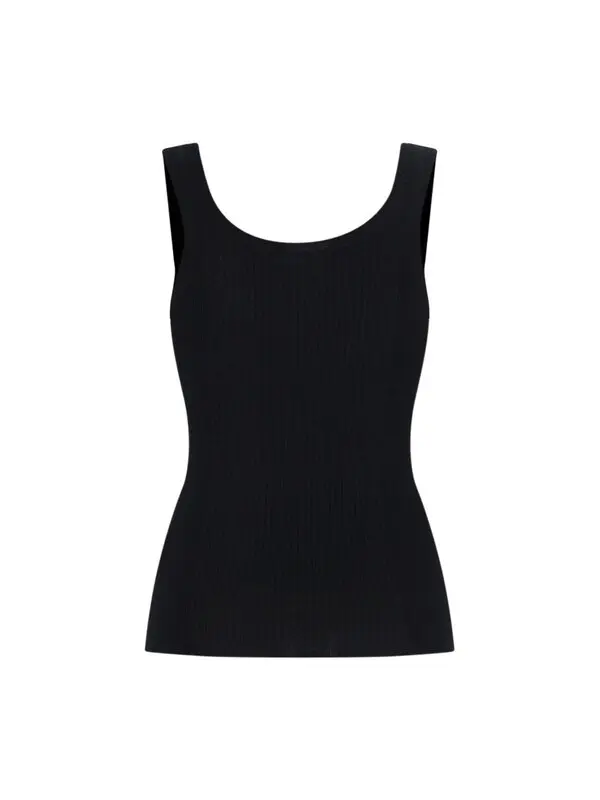 GOLDEN GOOSE Knitted Tank Top - Black