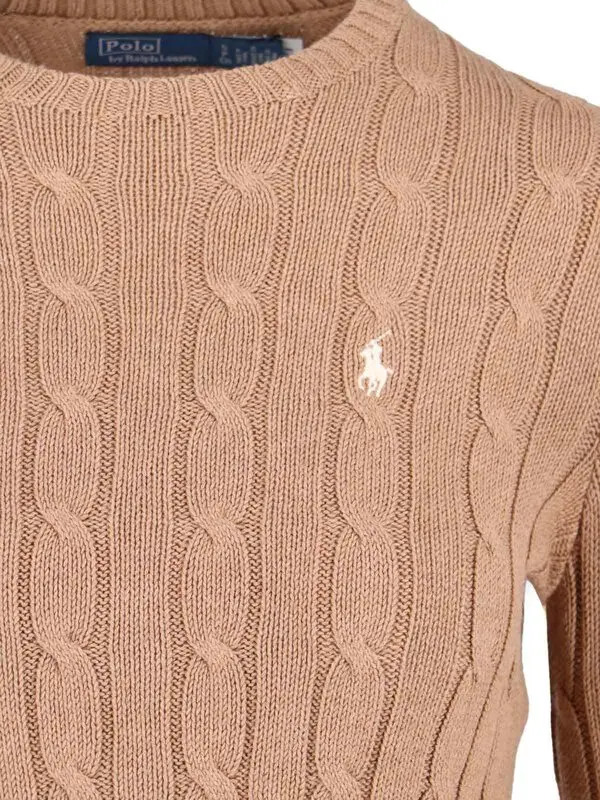 Polo Ralph Lauren Logo Braided Sweater - Beige