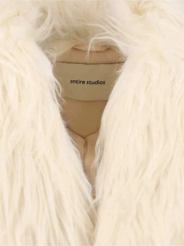 ENTIRE STUDIOS Belted Faux Fur Coat - White