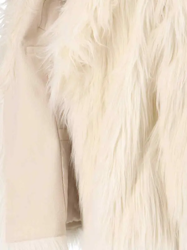 ENTIRE STUDIOS Belted Faux Fur Coat - White