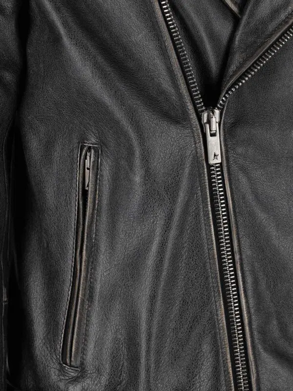 GOLDEN GOOSE Asymmetrical Leather Jacket