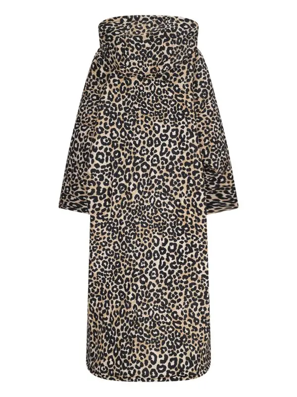 SITTINGSUITS Leopard Print Maxi Coat