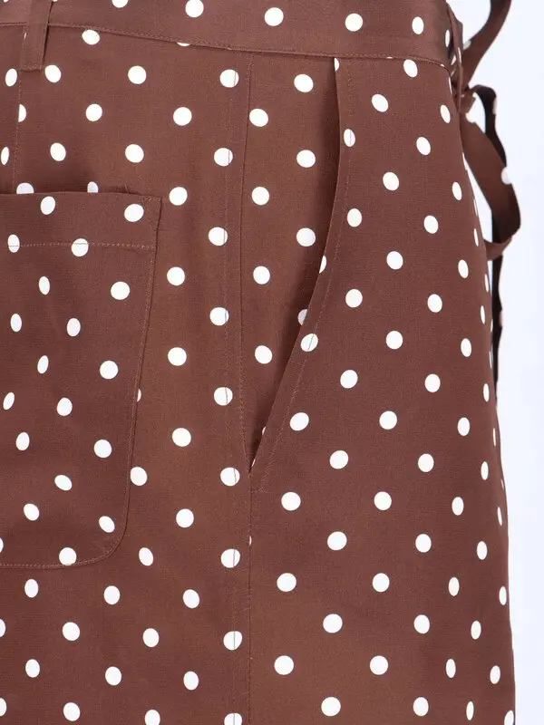 Max Mara Silk Wide Leg Pants - Brown