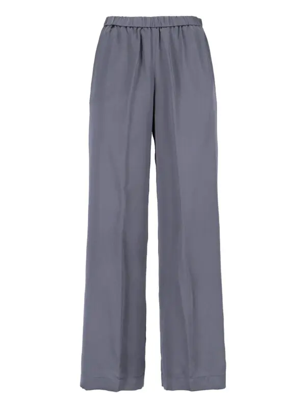 Max Mara Silk Wide Leg Pants - Gray