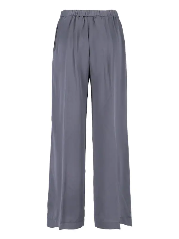 Max Mara Silk Wide Leg Pants - Gray