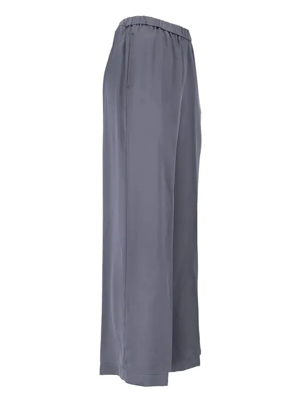 Max Mara Silk Wide Leg Pants - Gray