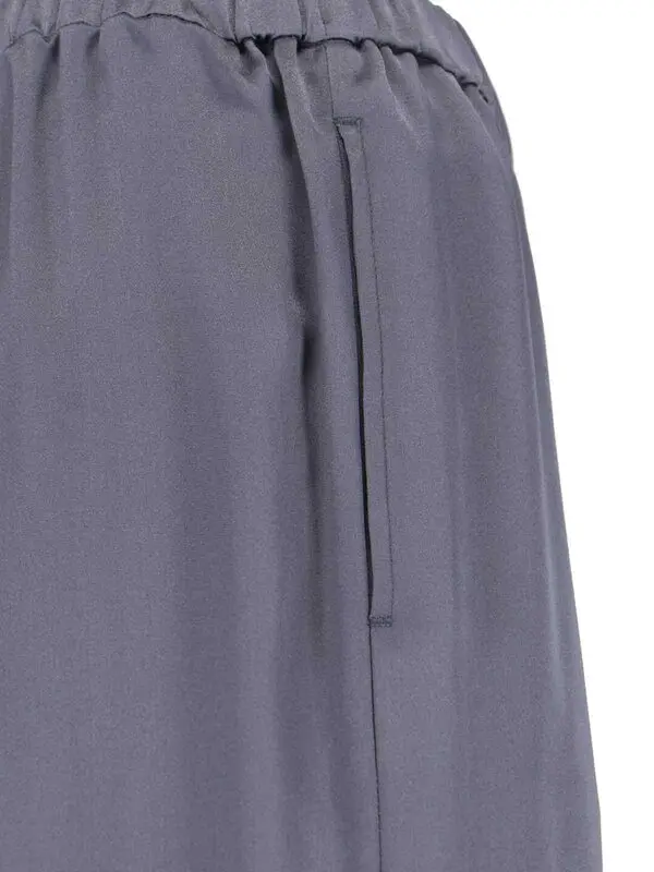Max Mara Silk Wide Leg Pants - Gray