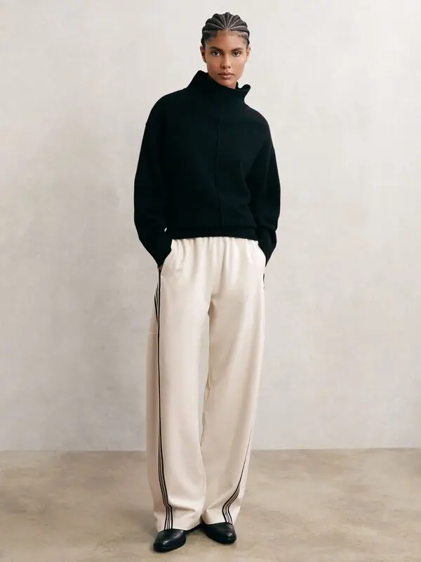 REISS Barrel-leg Side-stripe Trousers