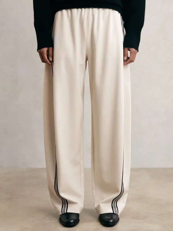 REISS Barrel-leg Side-stripe Trousers