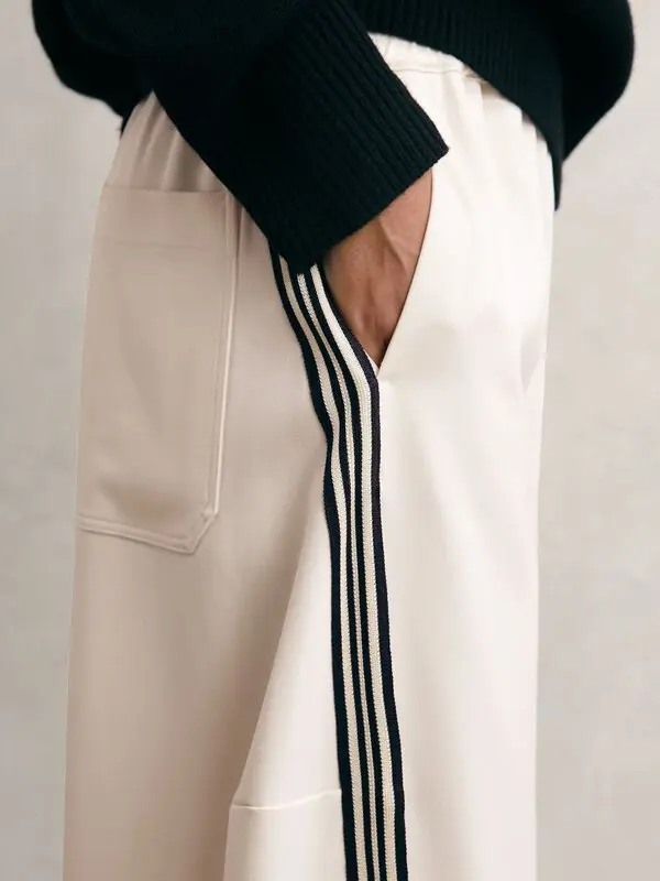 REISS Barrel-leg Side-stripe Trousers