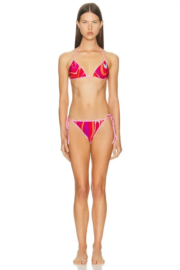 Emilio Pucci Tie Side Bikini Bottom - Corallo & Fuxia