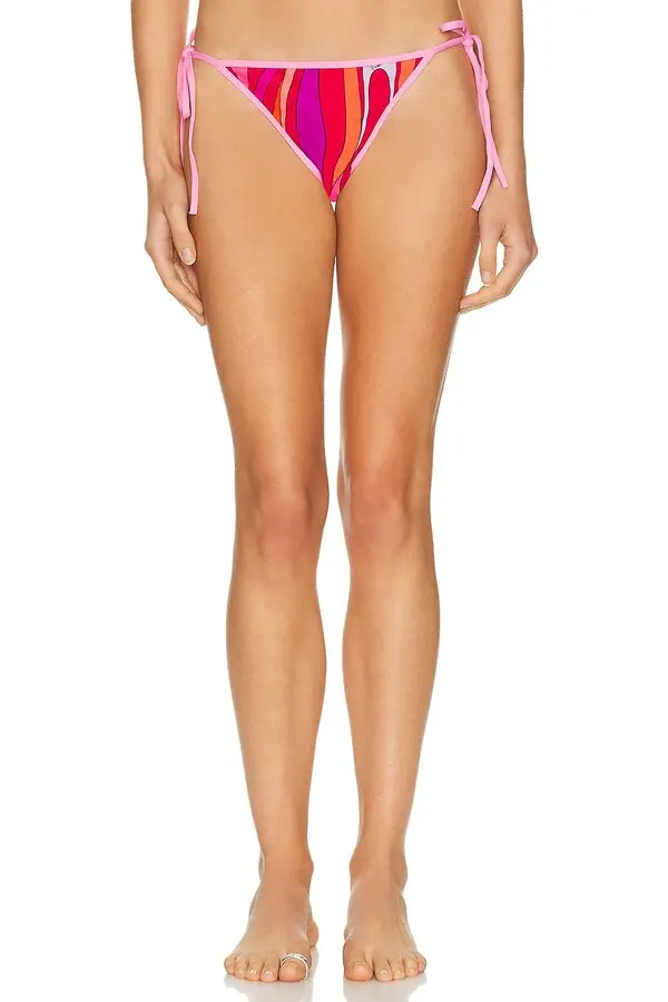 Emilio Pucci Tie Side Bikini Bottom - Corallo & Fuxia