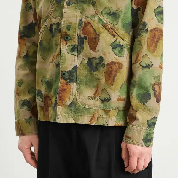 FORET Berry Ripstop Watercolour Camo Overshirt
