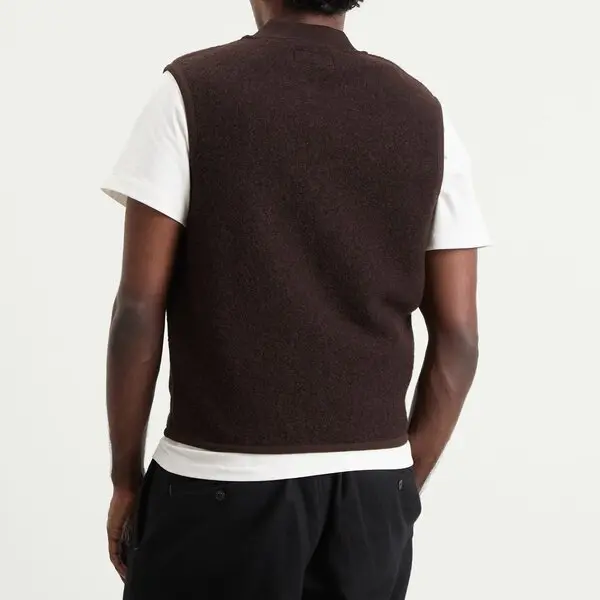 Universal Works Wool Fleece Zip Waistcoat - Brown