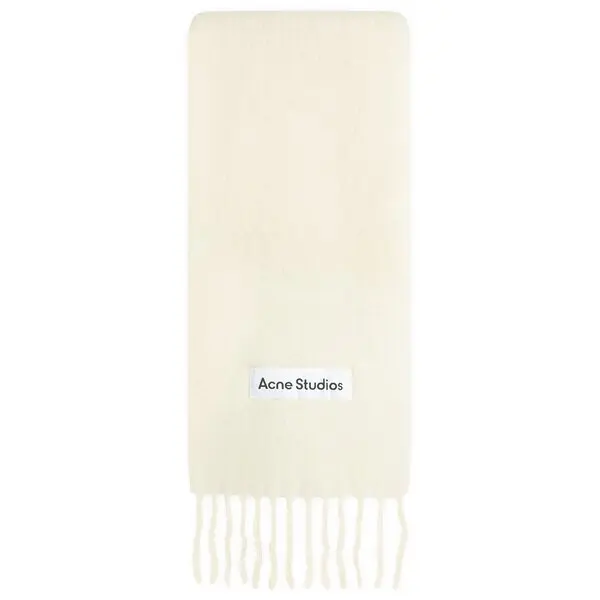 Acne Studios Vally Embroidered Scarf - White