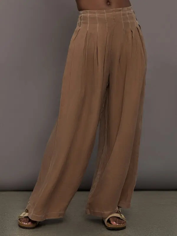 SANCIA Wide Leg Pleated Trousers