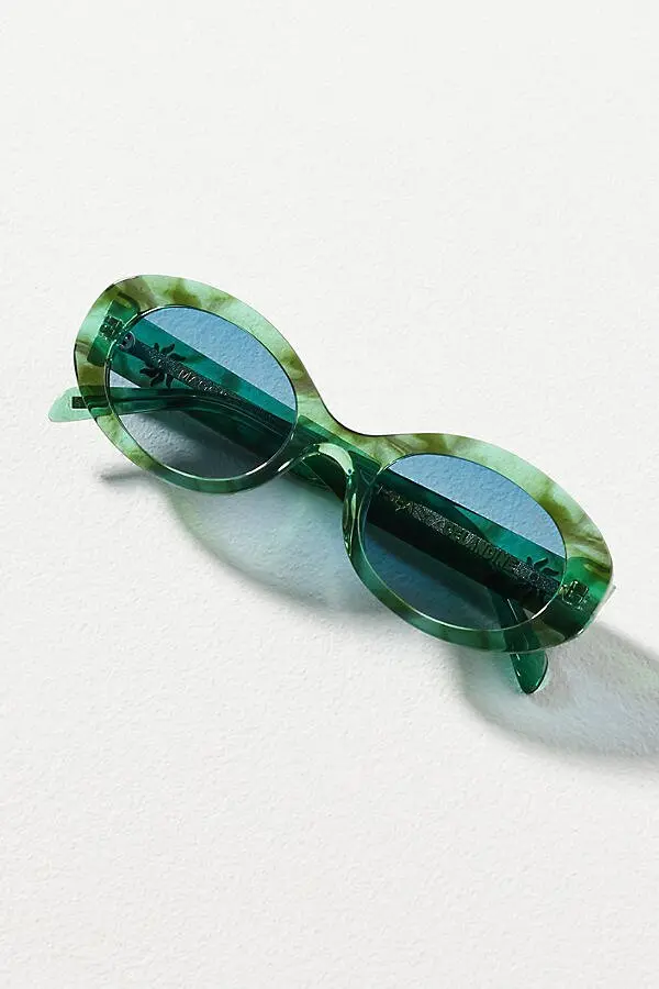 I-SEA Oval Celandine Sunglasses - Green Marble
