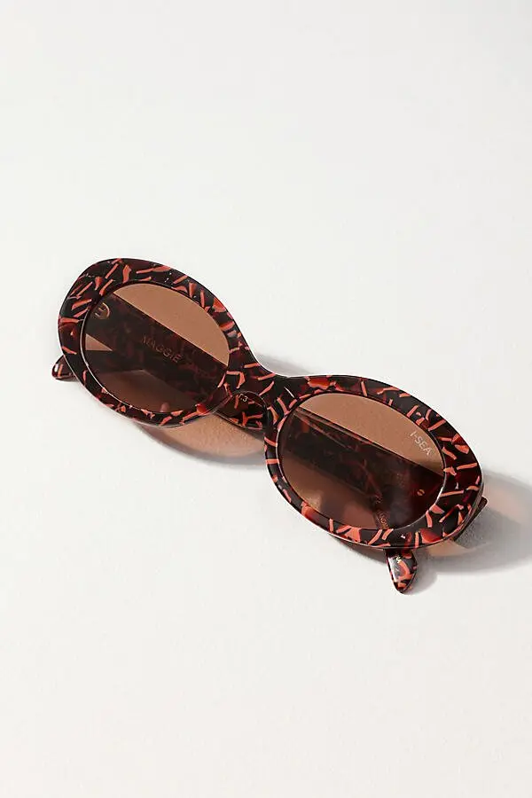 I-SEA Oval Sunglasses - Rust Pattern