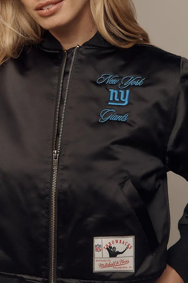 Mitchell & Ness Nfl Crop Bomber Jacket - Giants