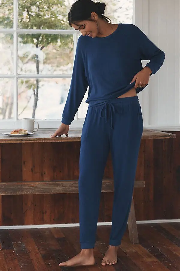 Eberjey Cozy Time Jogger Sweatpants - Navy