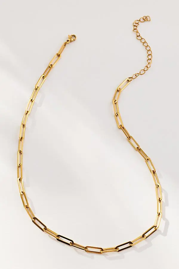 Anthropologie Paperclip Chain Necklace - Gold