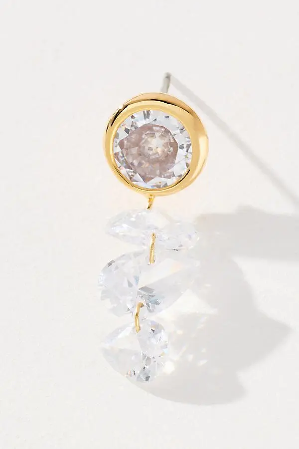 Anthropologie Chunky Crystal Teardrop Earrings