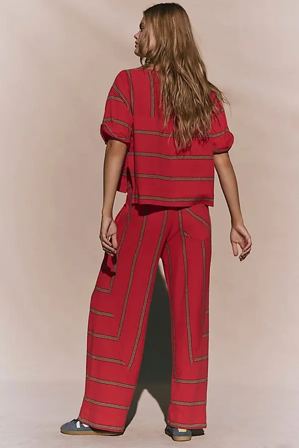 Free People Nolan Pant Set - Red Combo