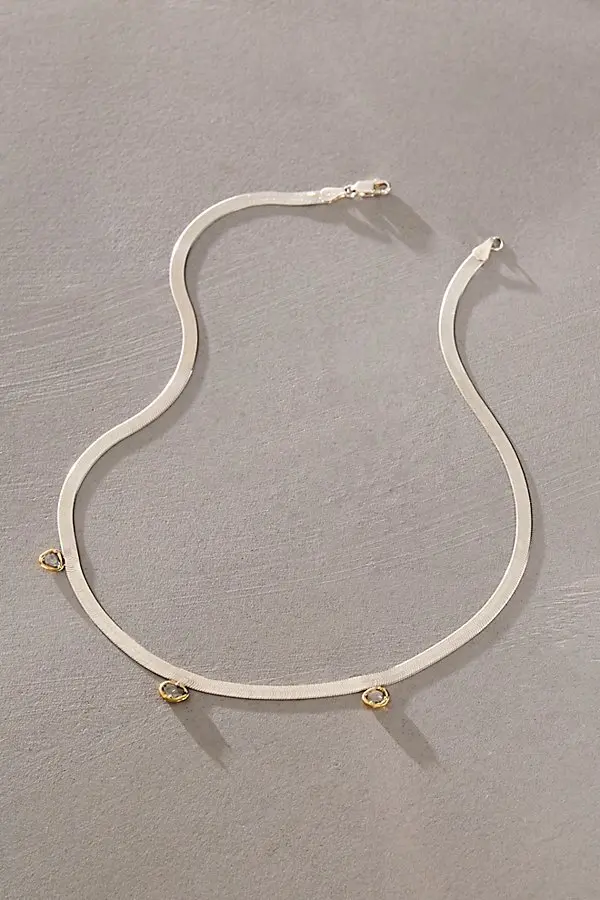 LINDSEY L ALLEN Liquid Diamond Herringbone Chain Necklace