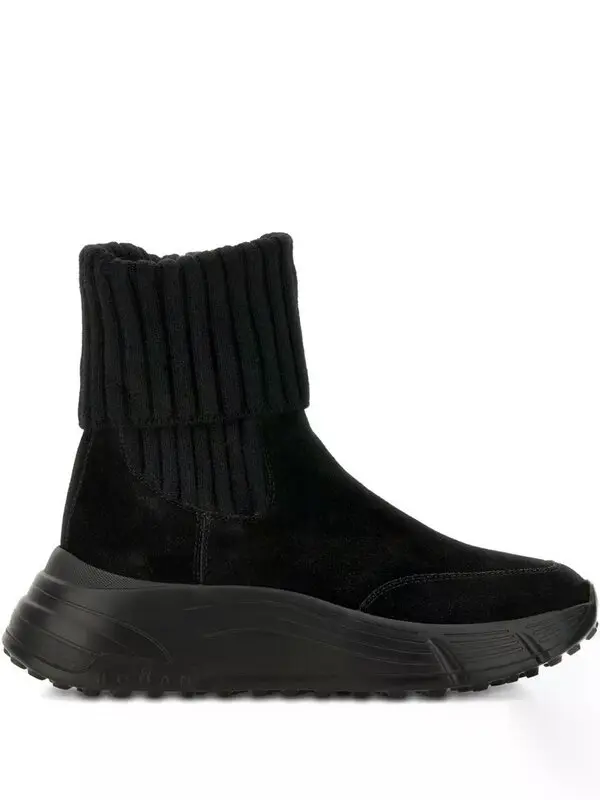 Hogan Ribbed Chelsea Boots With Platform Sole