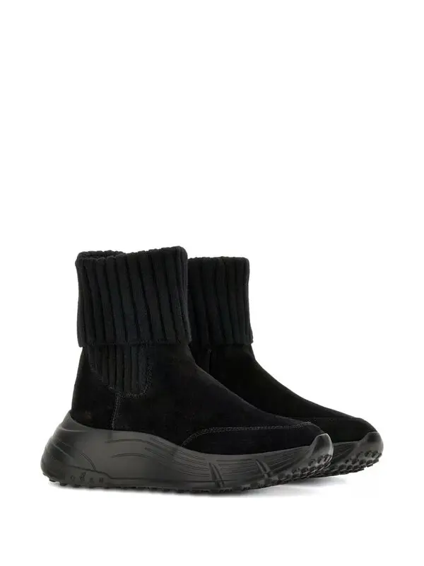 Hogan Ribbed Chelsea Boots With Platform Sole