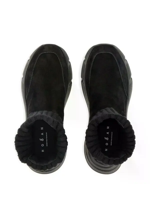 Hogan Ribbed Chelsea Boots With Platform Sole