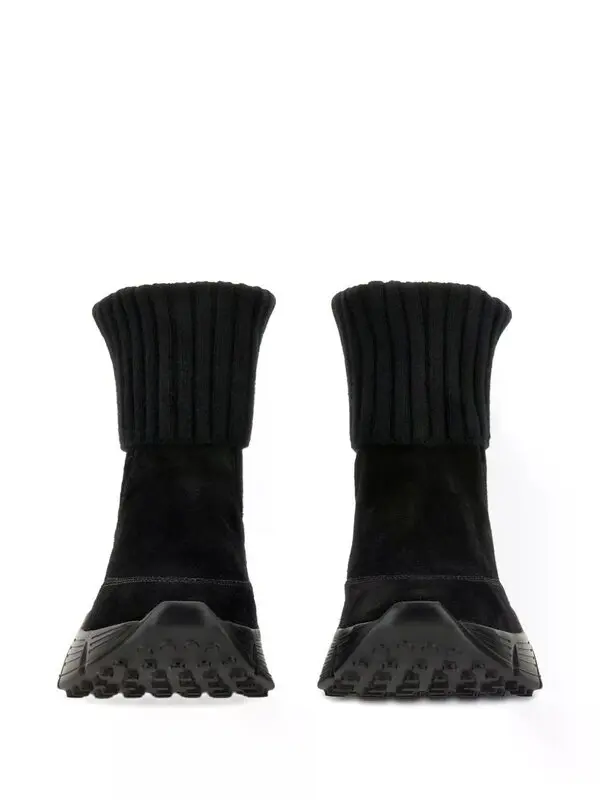 Hogan Ribbed Chelsea Boots With Platform Sole