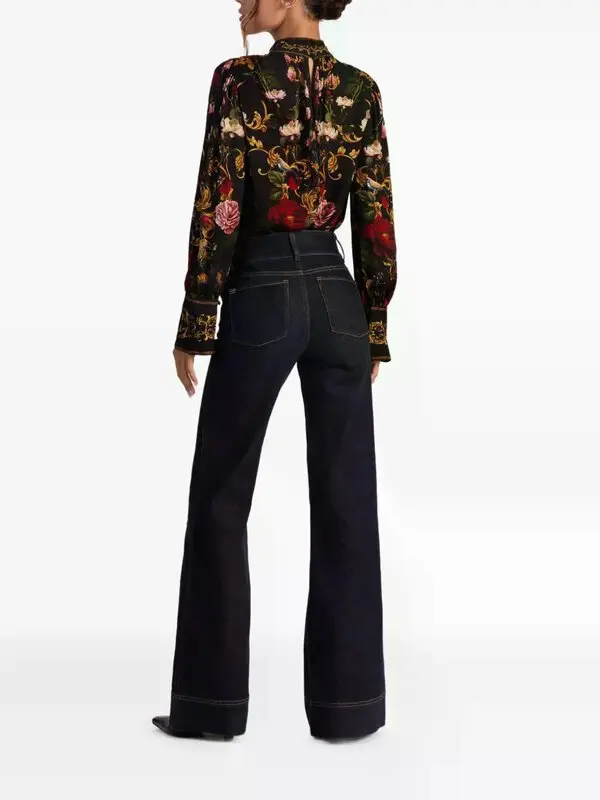 Alice + Olivia Marion Gathered Mock-neck Blouse