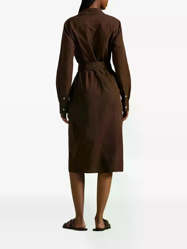 Polo Ralph Lauren Polo Pony Long-sleeved Shirt Dress - Brown