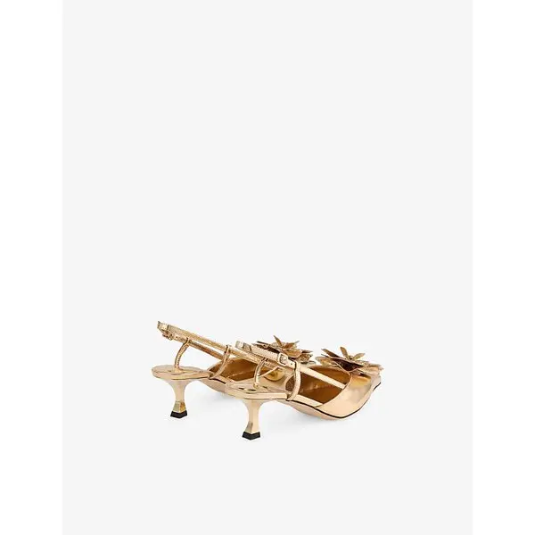 JIMMY CHOO Mimmi 50 Metallic-leather Slingbacks