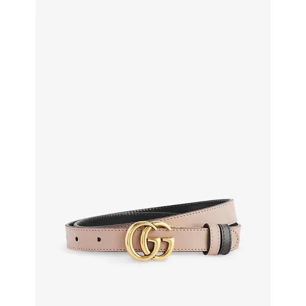 Gucci Gg Marmont Reversible Leather Belt - Porcelain Rose/nero