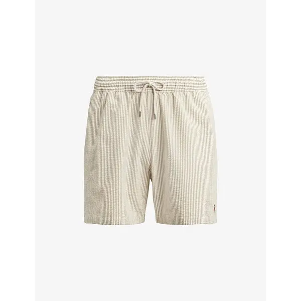 Polo Ralph Lauren Mid-rise Swim Shorts - Coastal Beige Seersucker