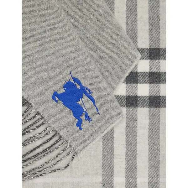 Burberry Reversible Ekd Check Cashmere Scarf