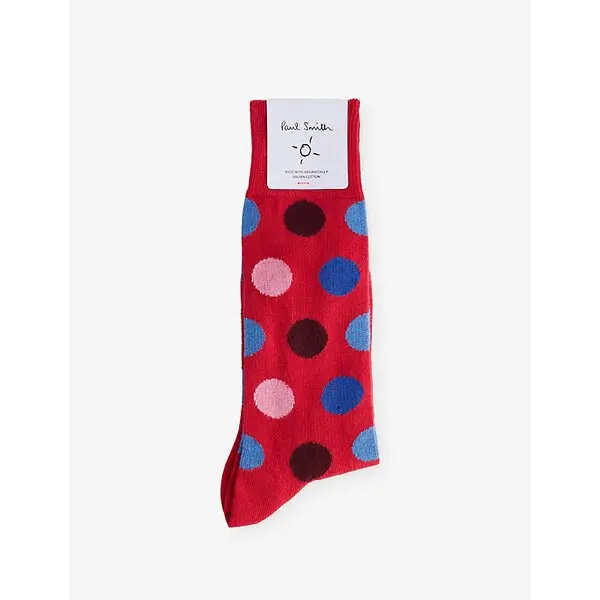 Paul Smith Mike Polka-dot Cotton-blend Socks - Red