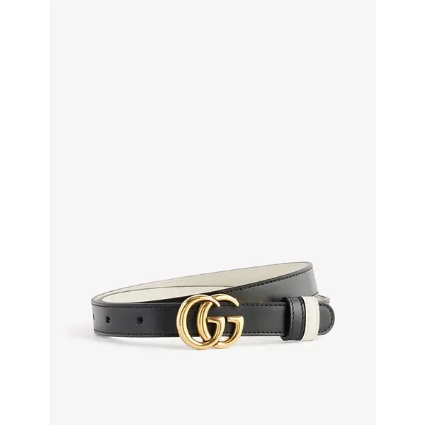 Gucci Double G Reversible Leather Belt - Nero/mystic White