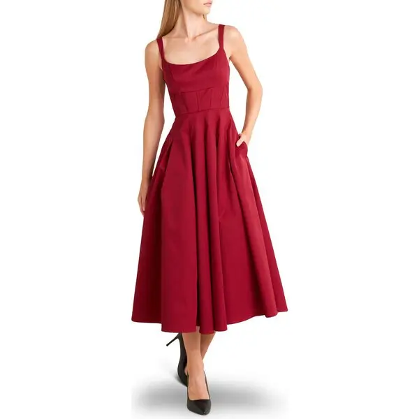 FREEMARKET Fit & Flare Midi Dress