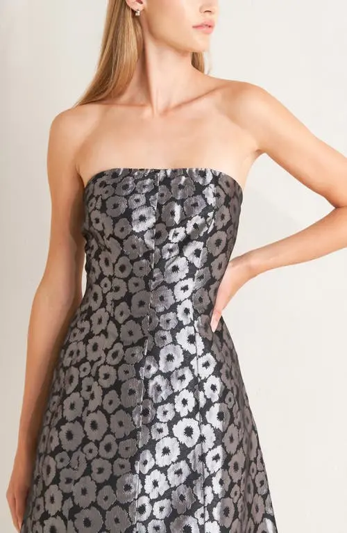 FREEMARKET Metallic Strapless Flare Mini Dress